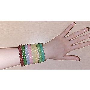 720 Piecess Glass Beads for Jewelry Making, 24 Colors 8mm Crystal Beads Bracelets Making Kit, Round Beads Suitable for Beginners