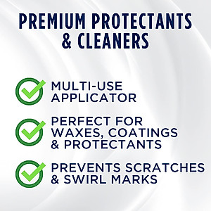 303 Products Premium Microfiber Applicator (2 Count) - Car Detailing Applicator Pads - Gentle Scratch-Free Microfiber - Machine Washable and Re-Usable - Foam Pad Interior - (39031)
