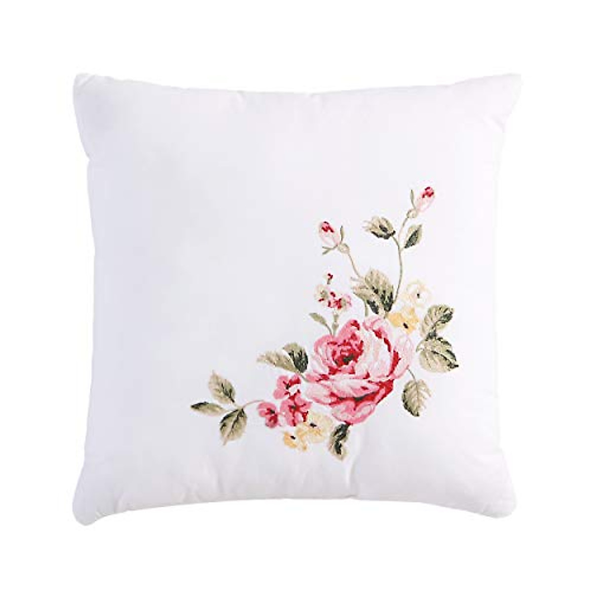 Laura Ashley Home - King Comforter Set, Reversible Cotton Bedding, Includes Matching Shams with Bonus Euro Shams & Throw Pillows (Ailyn Pink, King)