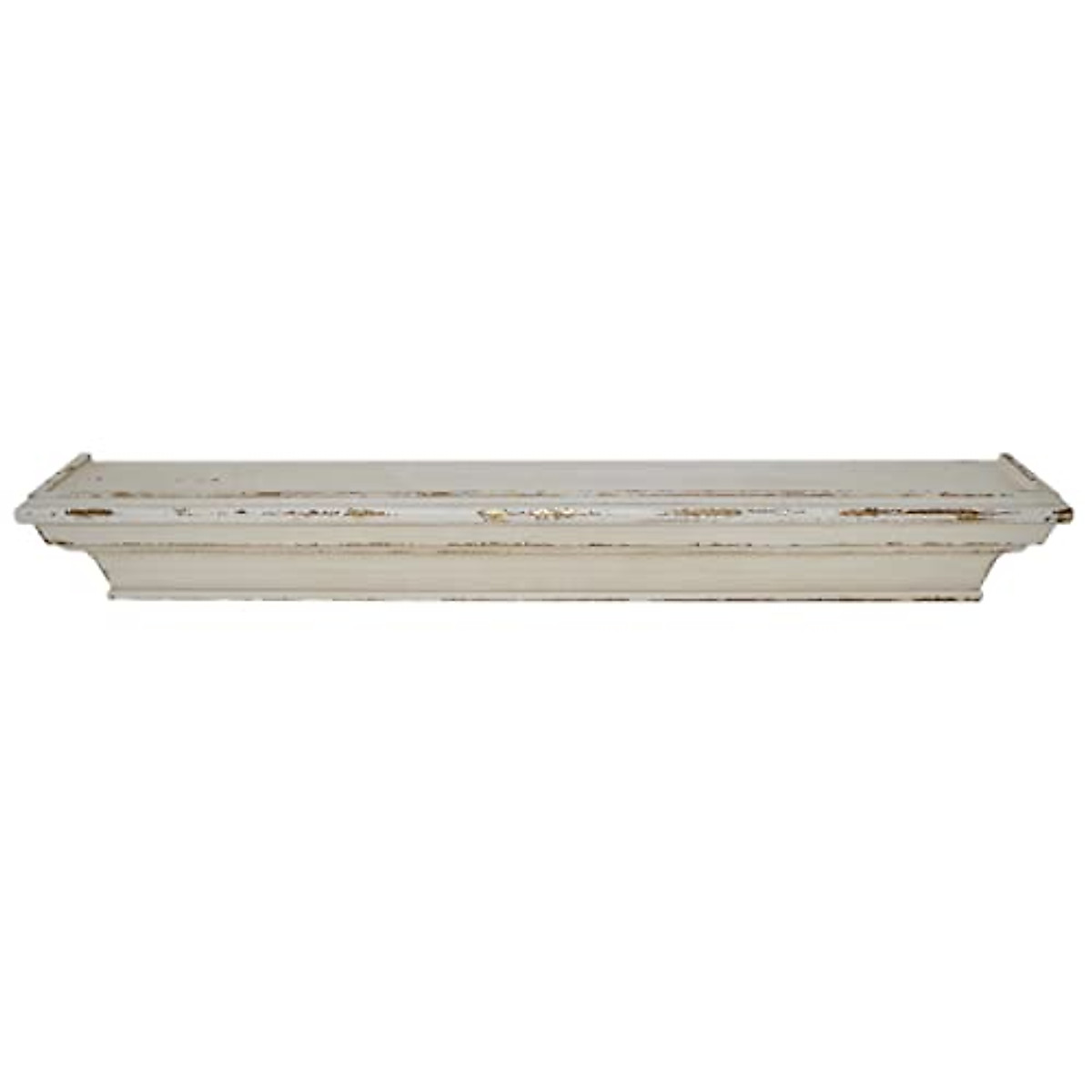 DQ DQ HOME DECOR Cheyenne Wall-Mount Display Shelf, Wall Shelves Organizer for Bedrooms, Hallways, Stairways, Entryways, Kitchens, and Bathrooms, Distressed White 36IN