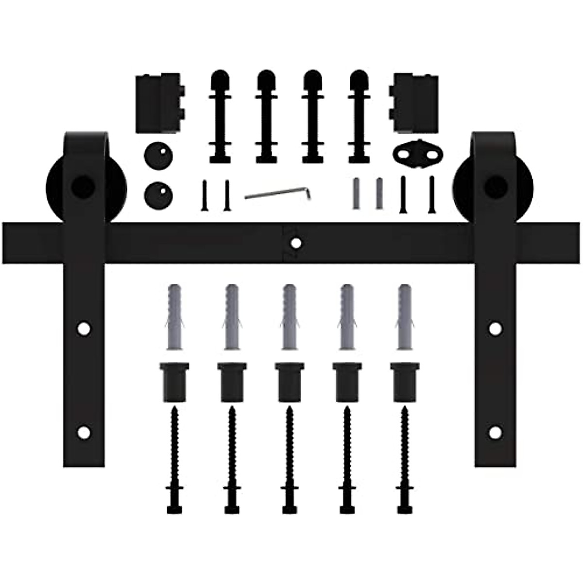 YIGOLD 9ft Barn Door Hardware Kit, Hardware for Sliding Barn Door, Antique Style, Sliding Smoothly Quietly, Factory Outlet Upgraded Version Quality Carbon Steel (I Shape Hanger)