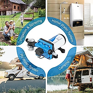 DC HOUSE 5.5GPM 55PSI High Pressure Water Pump 110V include 3/4" Garden Hose Adapters, Power Plug, Water Pressure Booster Pump for Home Irrigation Transfer Washdown