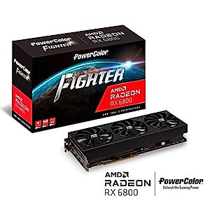 PowerColor Fighter AMD Radeon™ RX 6800 Gaming Graphics card with 16GB GDDR6 memory, powered by AMD RDNA™ 2, Raytracing, PCI Express 4.0, HDMI 2.1, AMD Infinity Cache