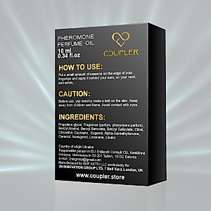 COUPLER Pheromone Cologne for Men - Pheromones for Men - Concentradas Feromonas para Hombres - Male Phermone Perfume Oil 10ml - Excellent Gift Idea