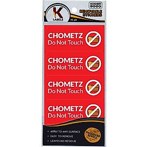Passover Labels 10 Pack - Chametz Cabinet, Closet and Pantry Stickers - Pesach Seder and Kitchen Accessories by The Kosher Cook