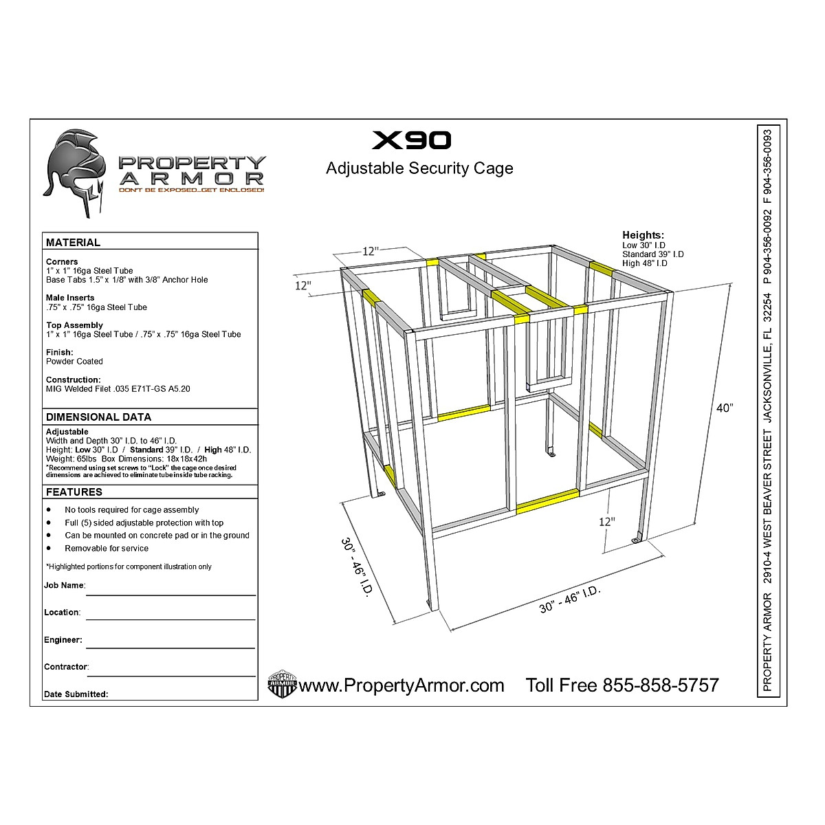 Property Armor Air Conditioner Adjustable Security Cage X90