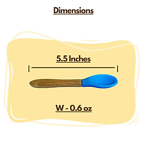 Bamboo Baby Spoons 4 PACK - Toddler Weaning Spoon - Bamboo Handle Silicone Soft Tip Spoon 5.5” Toddlers Weaning Baby Food Utensil - Mom Baby Travel Spoonset