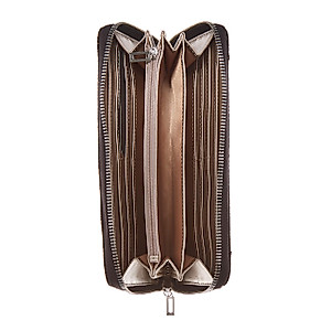 GUESS Frankie Large Zip Around Wallet, Brown Logo