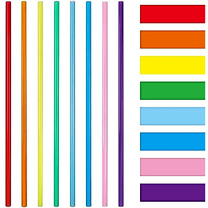Tomnk 500 Pack Plastic Straws, 10.3'' High Disposable Straws Plastic Drinking Straws, Assorted Colors