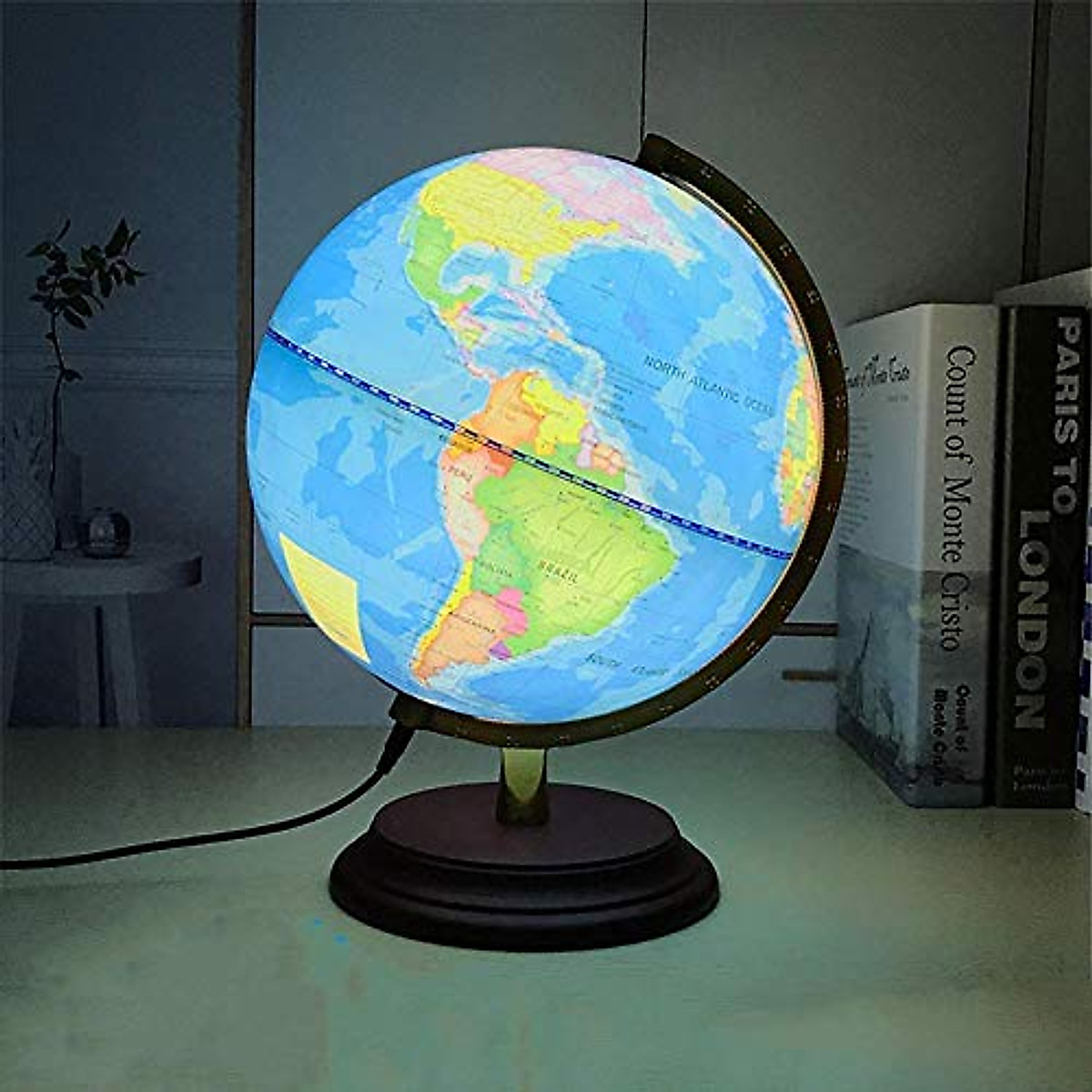 World Globes for Kids - Larger Size Educational World Globe with Stand Adults Desktop World Gobles Educational Toy for Children - Geography Learning Toy,B
