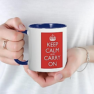 CafePress Large Mug Double Red Keep Calm And Carry On Mugs Ceramic Coffee Mug, Tea Cup 11 oz
