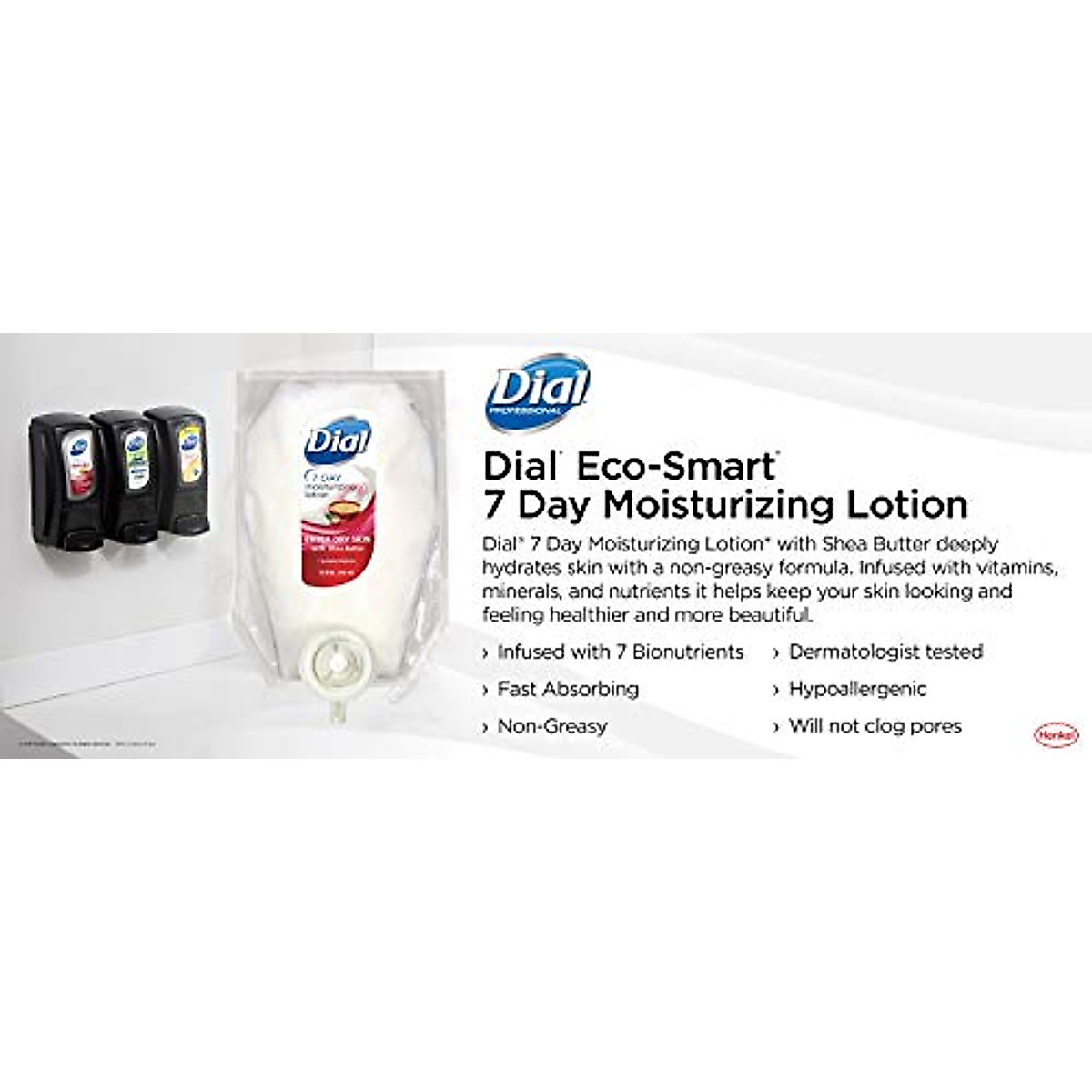 Dial 1906694 7-Day Moisturizing Lotion with Shea Butter Refill, 15oz (Pack of 6)