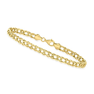 Canaria 10kt Yellow Gold Geometric-Link Bracelet. 7 inches
