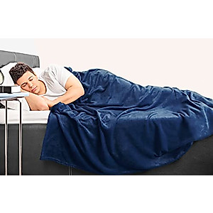Utopia Bedding Fleece Blanket King Size Navy Lightweight Fuzzy Soft Anti-Static Microfiber Bed Blanket (90x102 Inches)