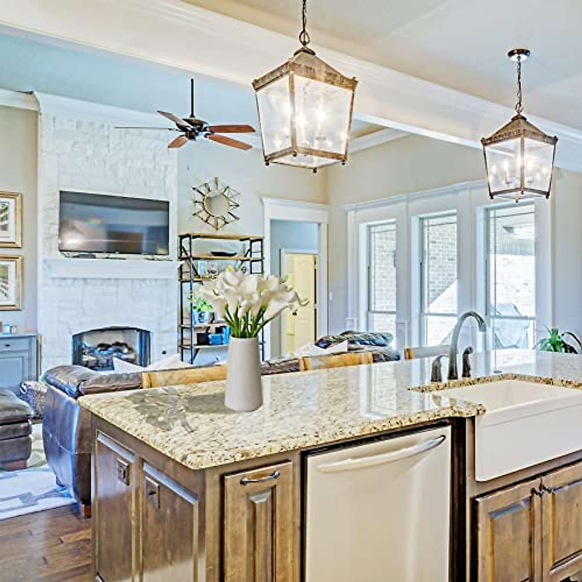 Mandy's 20pcs White Flowers Artificial Calla Lily Silk Flowers 13.4" for Easter Day Home Kitchen & Wedding