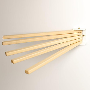 Wall Laundry Rack, Towel Dryer Shelf, Wood Towel Bar, Towel Holder, Towel Organizer Storage, Expandable Towel Rack, 4 "W x 4 "H x 20 "D, Barber Furniture for Wall (Black)