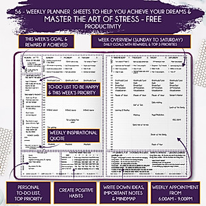 Life Mastery Planner - A 12 Month Journey to Crush Your Goals, Increase Productivity, Passion, Success & Happiness - Weekly & Monthly Life Planner, Habit-Tracker, Gratitude Journal & Organizer, A5