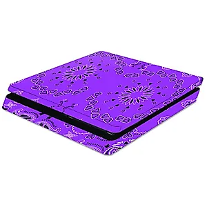 MightySkins Skin Compatible with Sony PlayStation 4 Slim PS4 wrap Cover Sticker Skins Purple Bandana