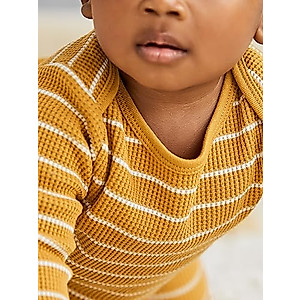 Simple Joys by Carter's Baby Boys' 4-Piece Textured Set, Gold/Blue, 6-9 Months