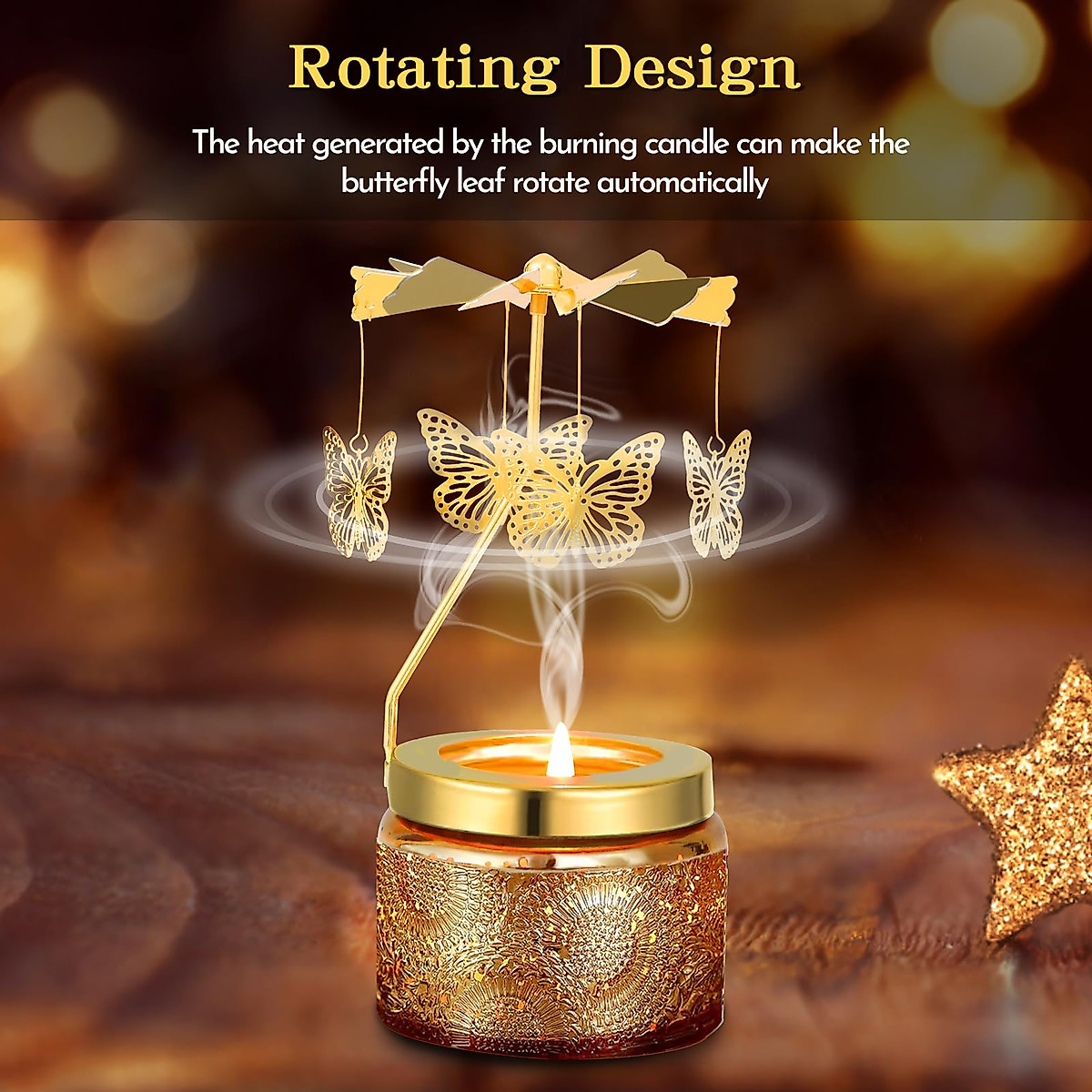 HOMKULA Butterfly Candle Gift for Women - Rotatable Butterfly Scented Candles, Unique Gifts for Mom, Sister, Grandma, Daughter, Female Friend, Anniversary, Christmas, Thanksgiving