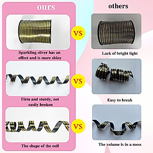 Black and Gold Shiny Curling Shiny Ribbon，219 Yard Ribbon for Balloons，Ribbon for Gift Wrapping，Curling Ribbon for Craft