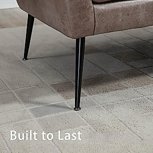 51" Faux Leather Loveseat Sofa with 2 Throw Pillows,Mid-Century Loveseat Faux Leather Sofa Couch for Small Space,Two-Seater Sofa with Metal Legs,Small Mini Room Couch for Office (Taupe)