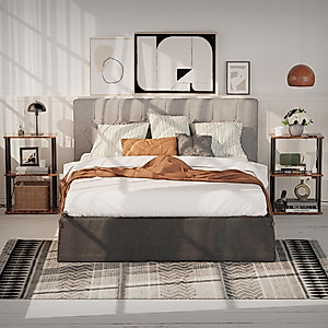 Lifenite Small Side Table with Charging Station Set of 2, Narrow End Table with USB Ports and Outlets, 3-Tier Skinny Nightstand, Slim Sofa Table for Small Space, Bedside Table for Living Room, Bedroom