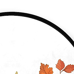 Autumn Pumpkin Leaves Area Rug Round 3ft Happy Thanksgiving Circular Carpet Floor Mat Soft Non Skid for Living Room Dining Holiday Decor Seasonal Washable