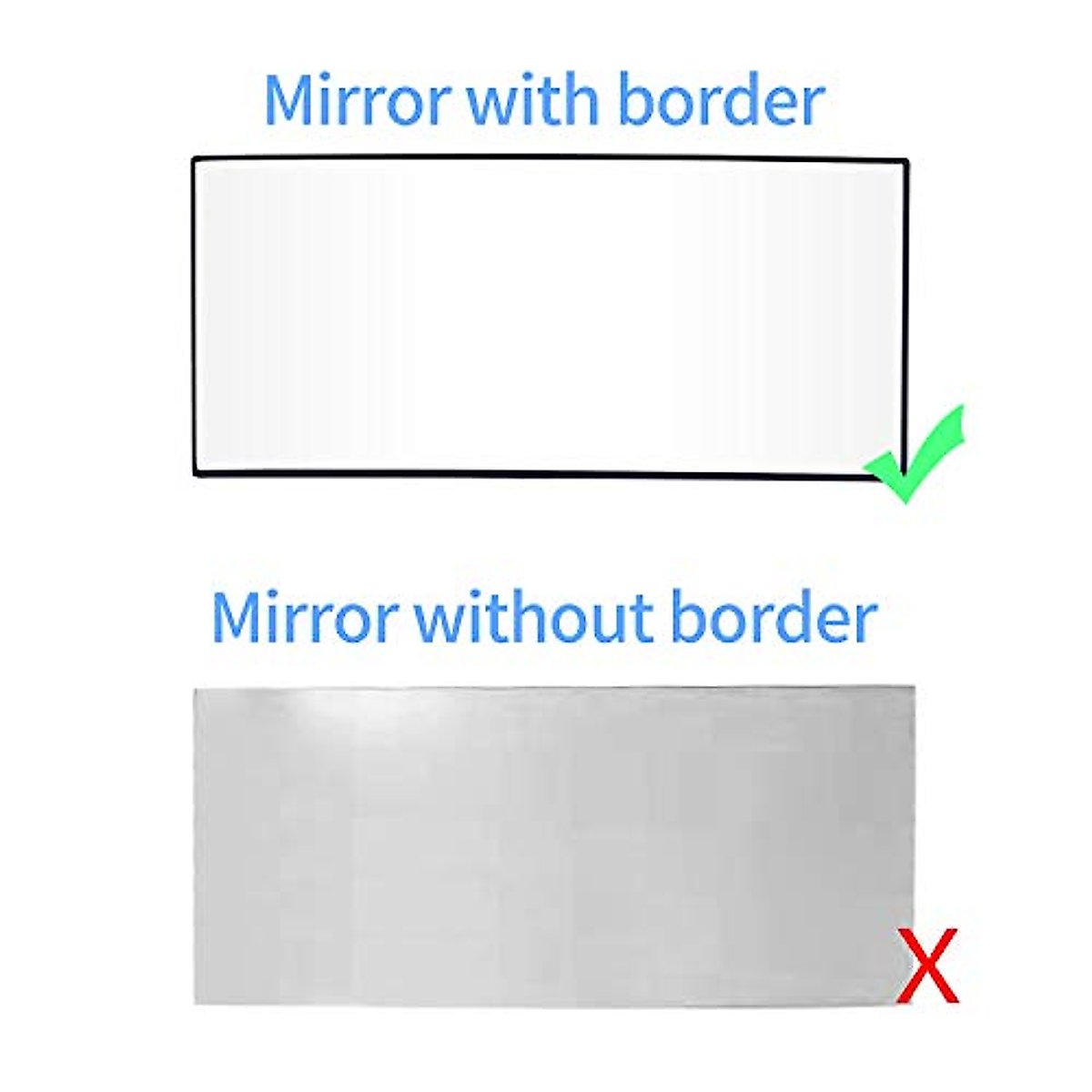 Clip On Security Mirror, Cubicle Computer Desk Convex Mirror for Office Personal Safety Rearview Monitors or Anywhere (7.28" Rectangle Mirror with Border)
