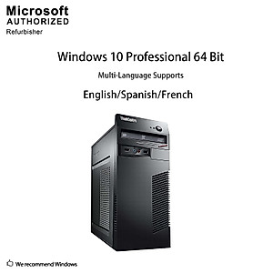 Desktop PC Computer Tower LENOVO THINKCENTRE M72E, Intel Quad Core i5-3550 3.7GHz, 4G DDR3, 500G, DVD, WiFi, BT, VGA, DP, Windows 10 Pro 64 Bit-Multi-Language Supports English/Spanish/French (Renewed)