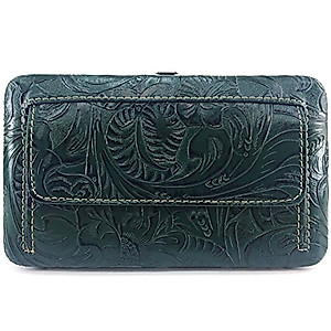 Justin West Tooled Turquoise Stone Cross Rhinestone Laser Cut Shoulder Chain Concealed Carry Handbag Purse Wallet Messenger (Olive Handbag and Wallet)