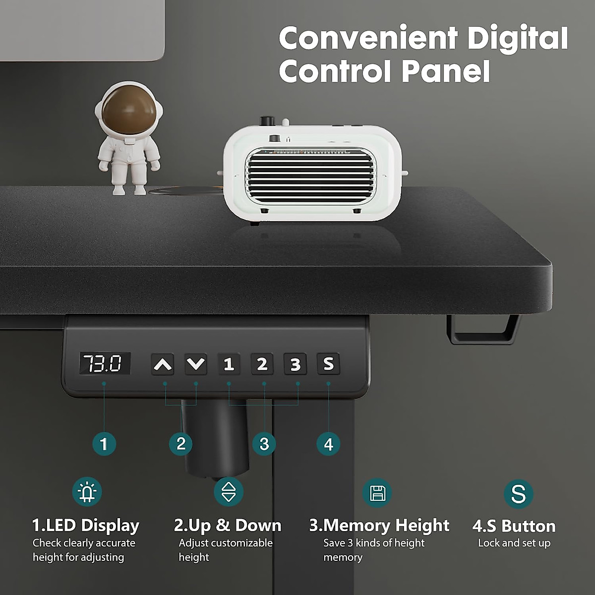 SMUGDESK.COM Mobile Laptop Desk Sit-Stand Desk Adjustable Height Laptop Desk Cart Ergonomic Table Small Standing Desk with Pneumatic Height Adjustments (Obsidian)