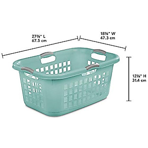 Sterilite 2 Bushel/71 L Ultra Laundry Basket, w/Titanium Handles, 6 Pack, Aqua Chrome 6 Count