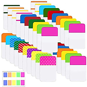 ELII 900 Pieces Tabs Sticky Index Tabs,Writable and Repositionable File Tabs Flags Colored Page Markers Labels for Reading Notes, Books and Classify Files, 41 Sets (Index Tabs)