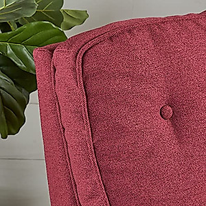 GDFStudio Christopher Knight Home Nievis Tufted Fabric Recliner, Deep Red / Dark Brown