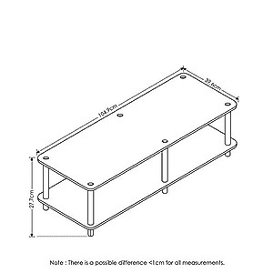 Furinno Just No Tools Wide Light Cherry Television Stand with Black Tube