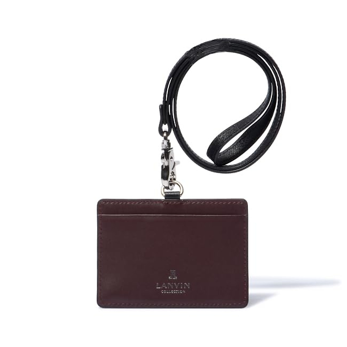 Lanvin Collection JLMW0GE3 Couleur Du Vin ID Card Holder, Black