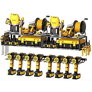 Tafatee Power Tool Organizer Wall Mount,Separate Design 3 Layers Cordless Tool Organizers and Storage Drill Holder Heavy Duty Metal Tool Shelf Utility Storage Rack for Tool Room Workshop Garage Perfect for Dad Father's Day Gifts(2 Pack)