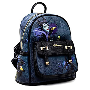 Wondapop Disney Maleficent 11" Vegan Leather Fashion Mini Backpack