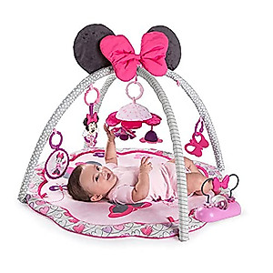 Bright Starts Disney Baby Minnie Mouse Garden Fun Activity Gym Play Mat with Melodies, Ages Newborn +