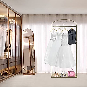 kunghei 91" Tall Wedding Dress Rack Gold Garment Rack Clothing Store Retail Display Rack Boutique Racks for Hanging Long Dresses Clothes Wedding Dress Heavy Duty Commercial Standing