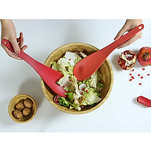 Trebonn Twins Salad Server Salad Cutlery Set consisting of Spoon and Fork. Use Separately for Mixing, use Together for Serving and Save Space in The Drawer