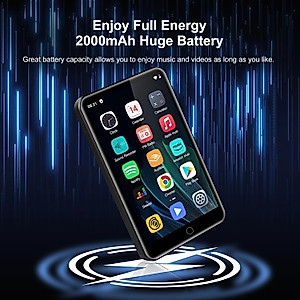 80GB MP3 Player with Bluetooth and WiFi, 4.0" Full Touchscreen Mp4 Mp3 Player with Spotify, Audible, Amazon Music, Android Music Player with Speaker, FM Radio, E-Book, Up to 512 GB