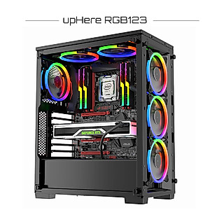 upHere 120mm RGB Series Case Fan,Quiet Edition High Airflow LED Case Fan for PC Cases-5 Pack