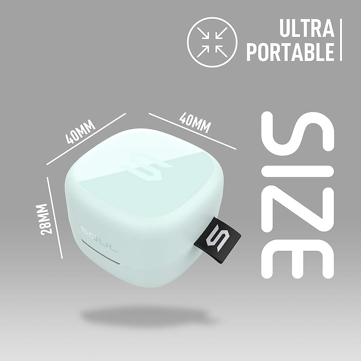 SOUL New S-Nano True Wireless Earbuds - in Ear Headphones, Ultra Portable, Bluetooth, IPX5 Waterproof Transparency Mode - Frost