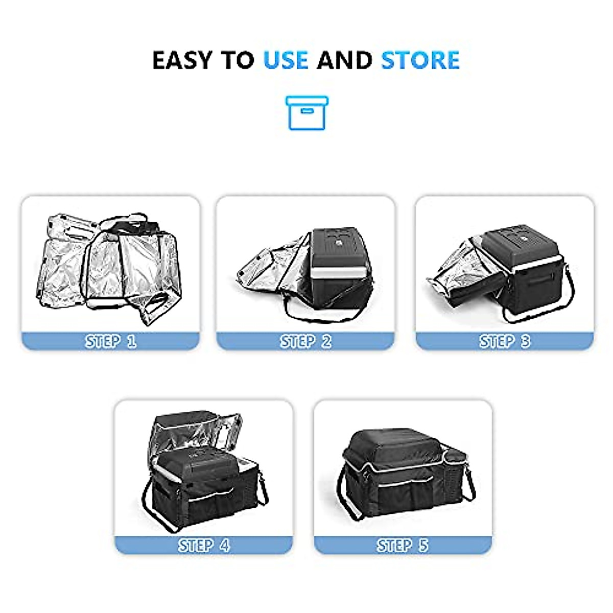 F40C4TMP Insulated Protective Cover Transit Bag for 24 Quart Portable Refrigerator Fridge