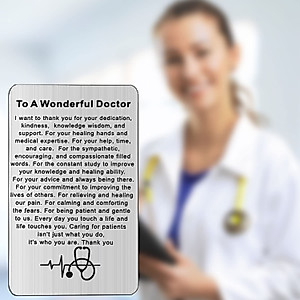 UJIMS Doctor Appreciation Gift To A Wonderful Doctor Wallet Insert Doctor Retirement Gift Thank You Gift Medical Doctor Jewelry (Wonderful Doctor Wallet)