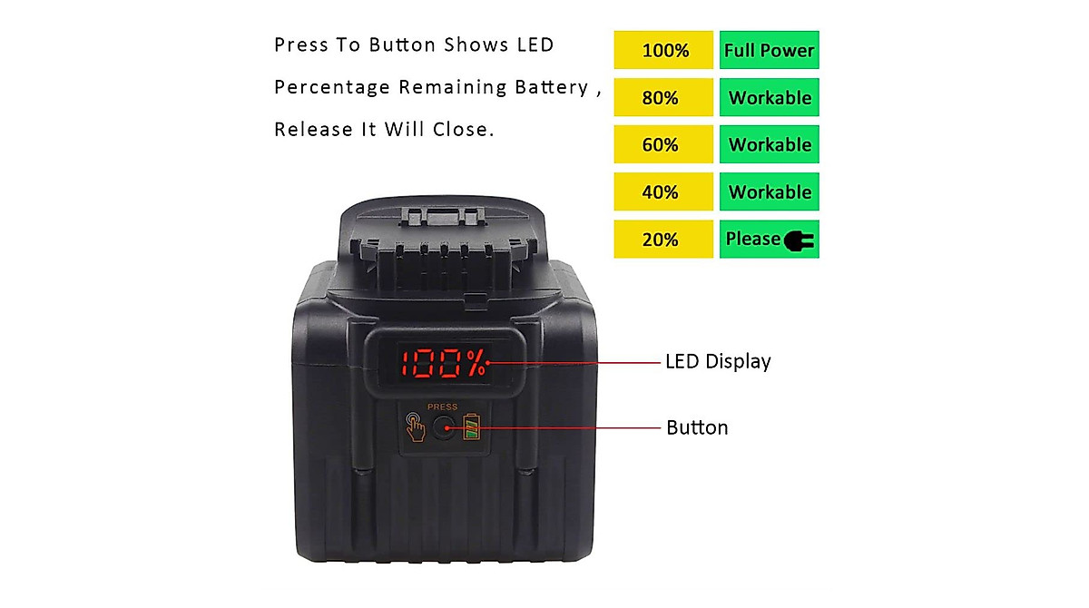 Waitley 20V 9Ah Battery for DEWALT - Long-Lasting Power