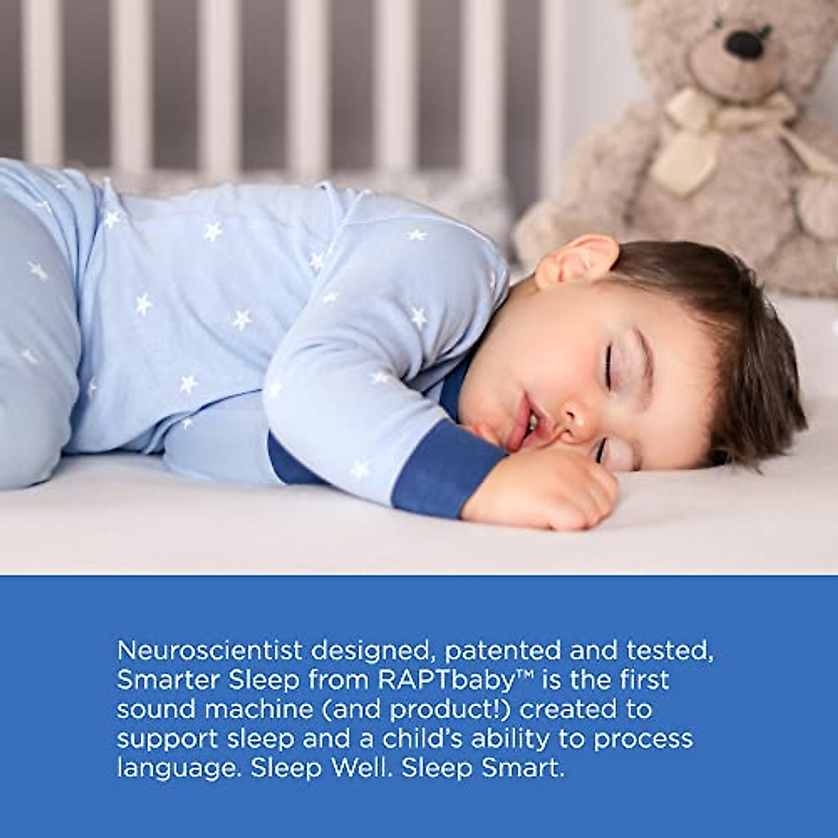 RAPTbaby™ Smarter Sleep Sound Machine: Neuroscientist-Developed to Support Baby’s Language Development & Sleep with Soothing & Brain-Building Soundtracks in 4 Genres: Classical, Lullaby, Nature, Womb