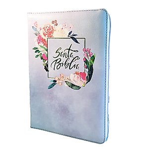 Biblia Letra Gigante para Mujer Manual 14 puntos con cierre RV1960 violeta floral con indice